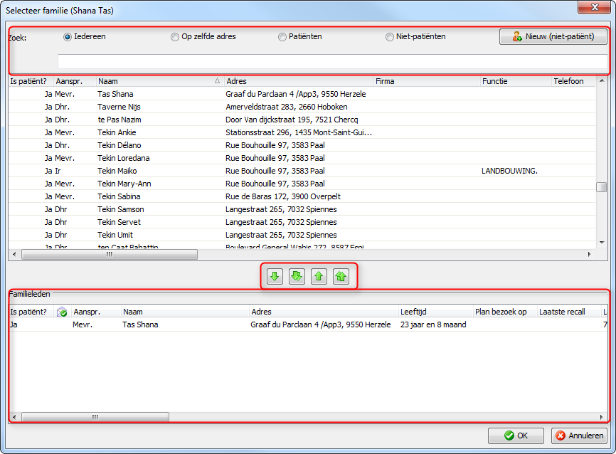 Un membre de famille: ajouter / effacer / paramètrer – DentAdmin