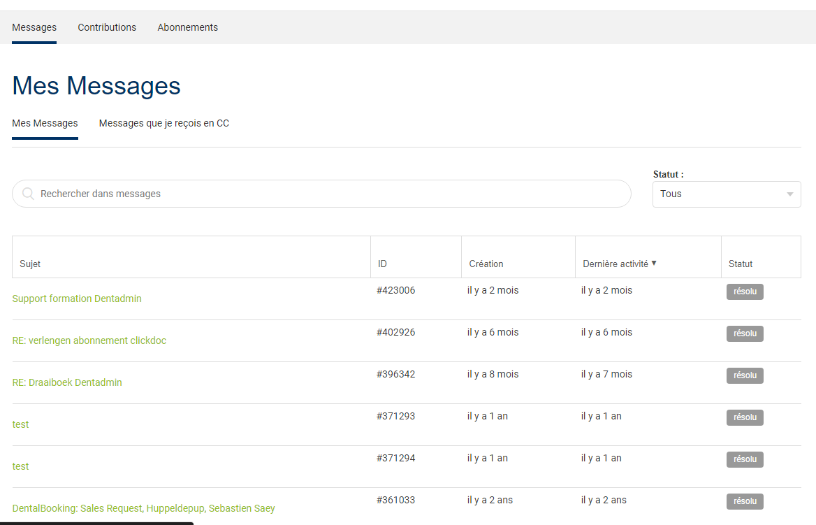 Créer un ticket – DentAdmin