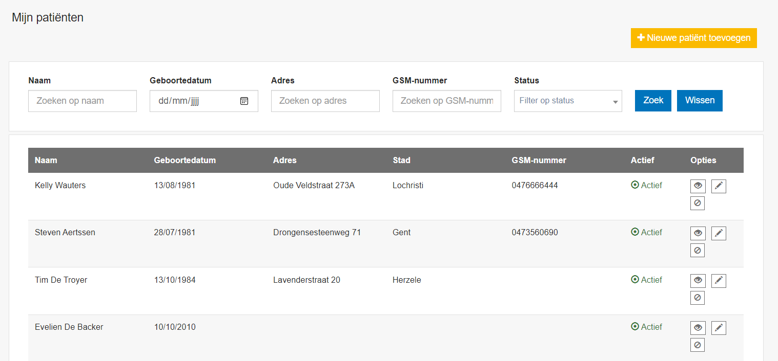 Patiënten – DentAdmin