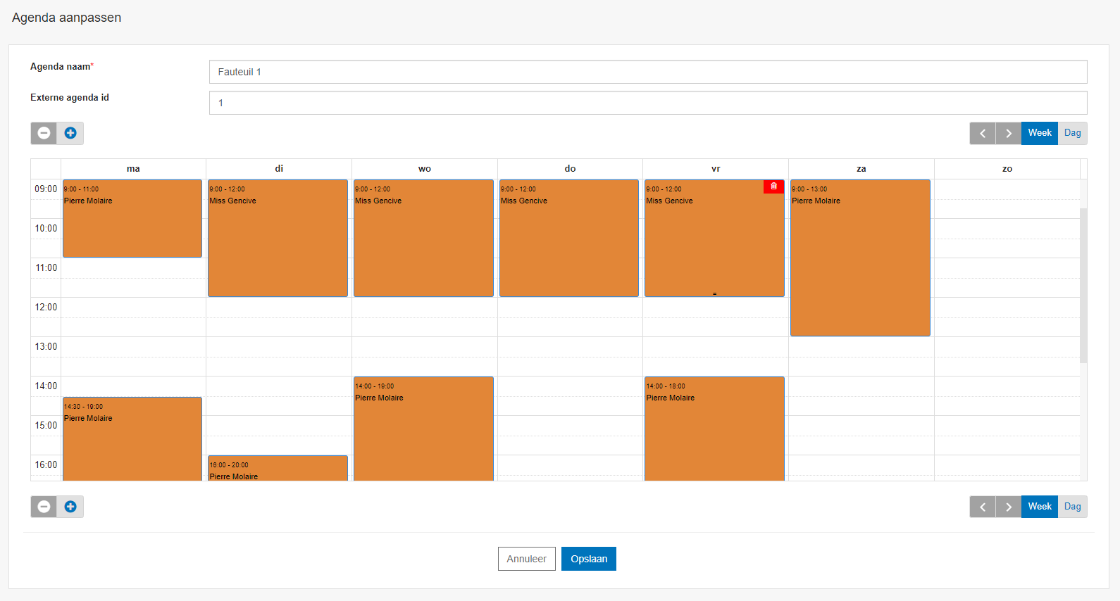 Agendabeheer – DentAdmin