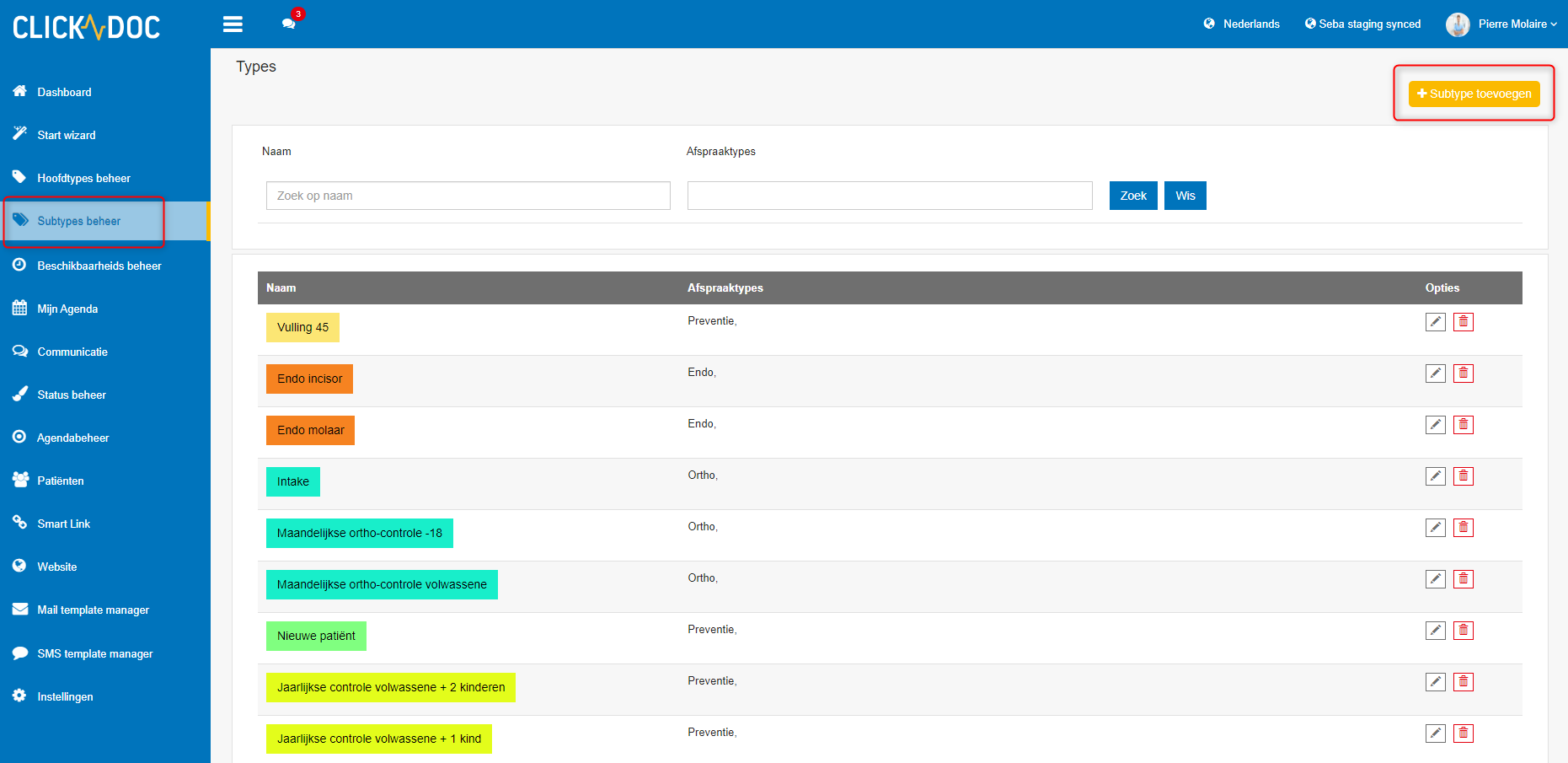 Subtypes – DentAdmin