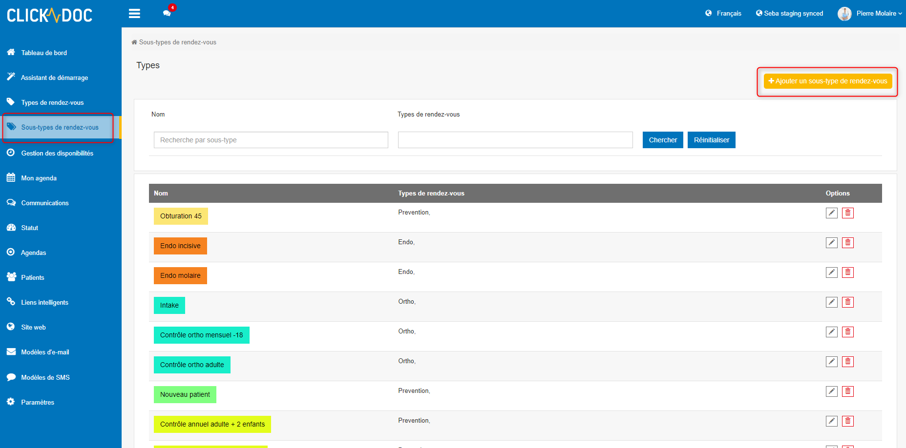 Sous-types – DentAdmin